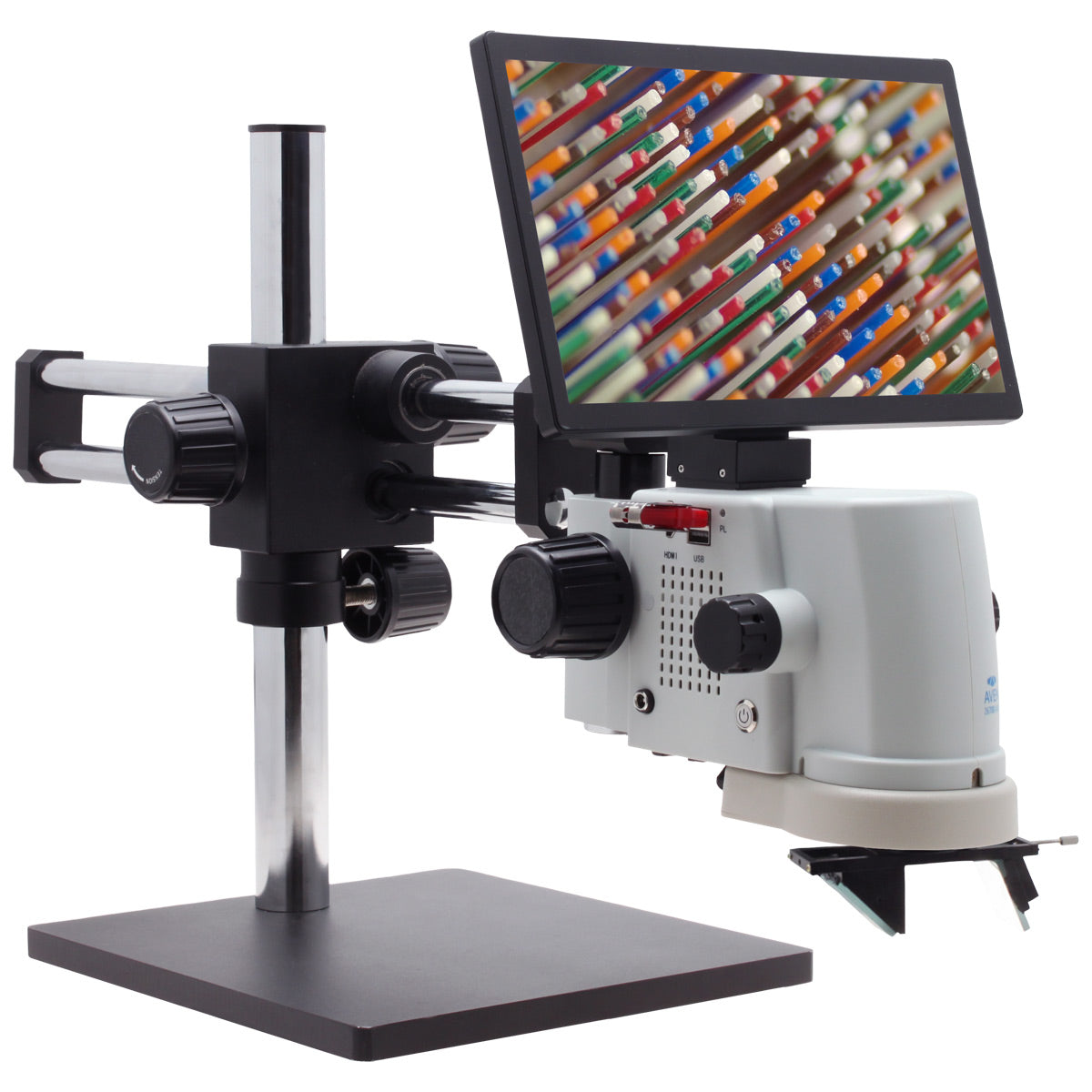 MicroVue Digital Microscope with Boom Stand and 360 Viewer [17x - 110x ...
