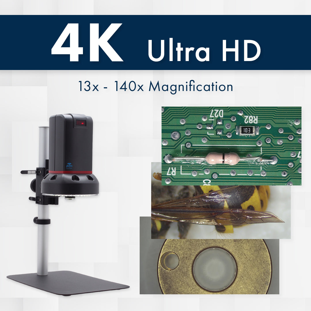 Digital Microscope Cyclops 4K Ultra HD HDMI + USB [13x to 140x] with 4 ...