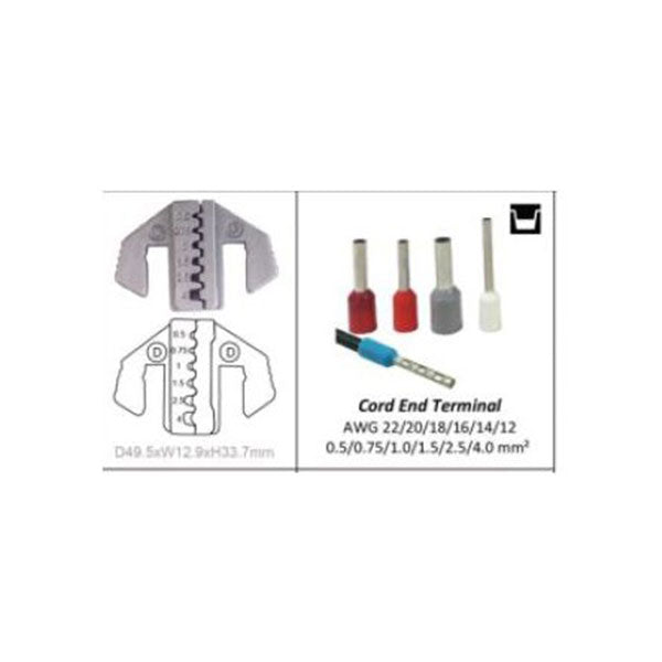 Crimping Die D | For Cord End Terminals | 22/20/18/16/14/12 AWG – Aven ...