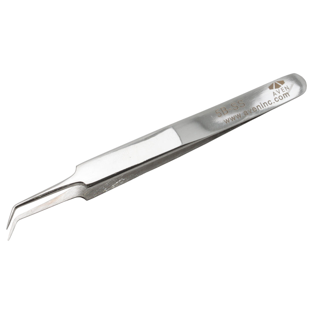 Aven Stainless Steel Ultra-Fine Bent Point Tweezers 5B – Aven Tools