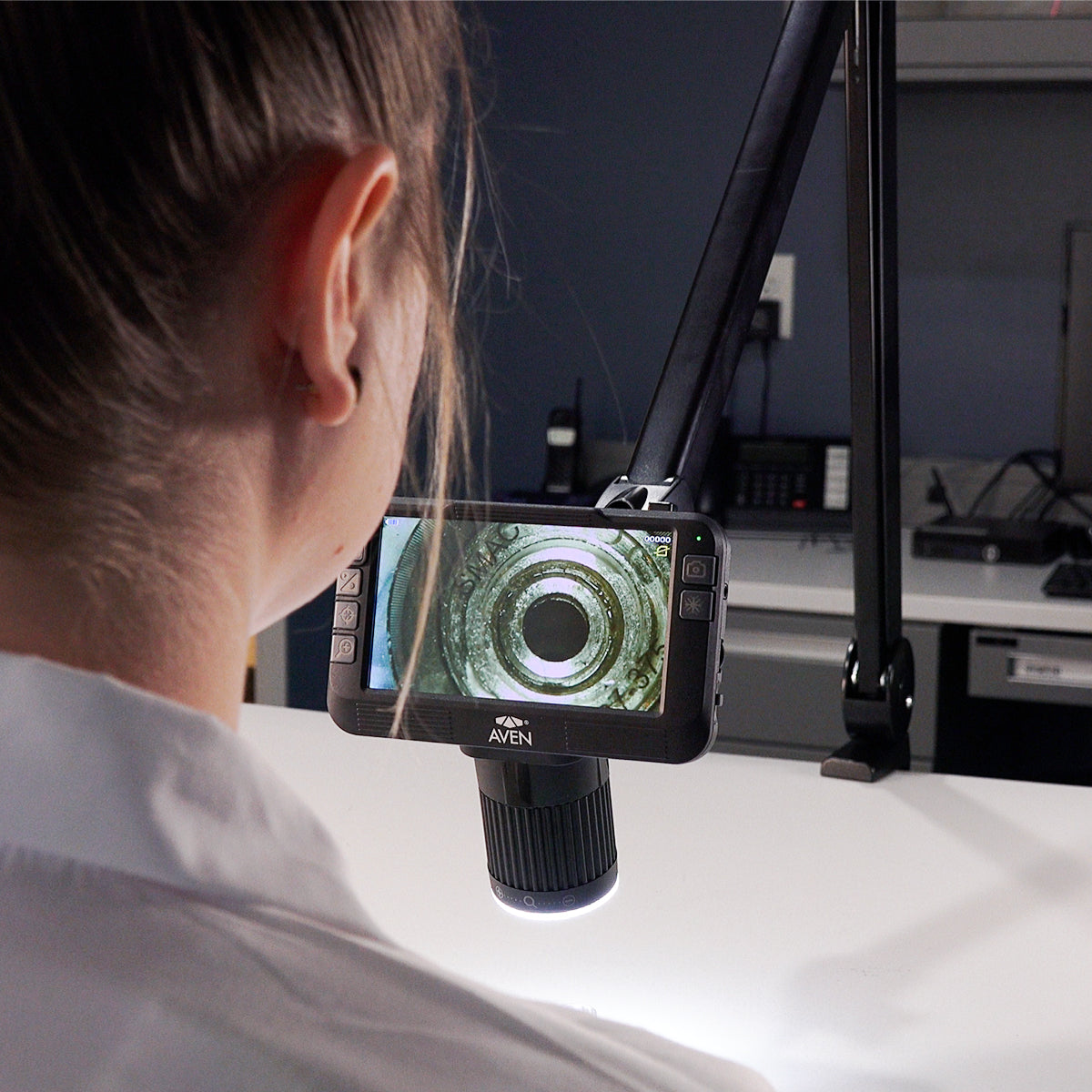 Mighty Scope ClearVue Digital Microscope 8x-25x + 34" Spring Balanced ...